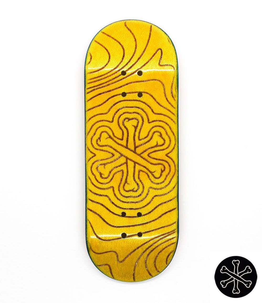 Bone Yellow Logo Deck 33mm by Caramel Fingerboards — Caramel ...