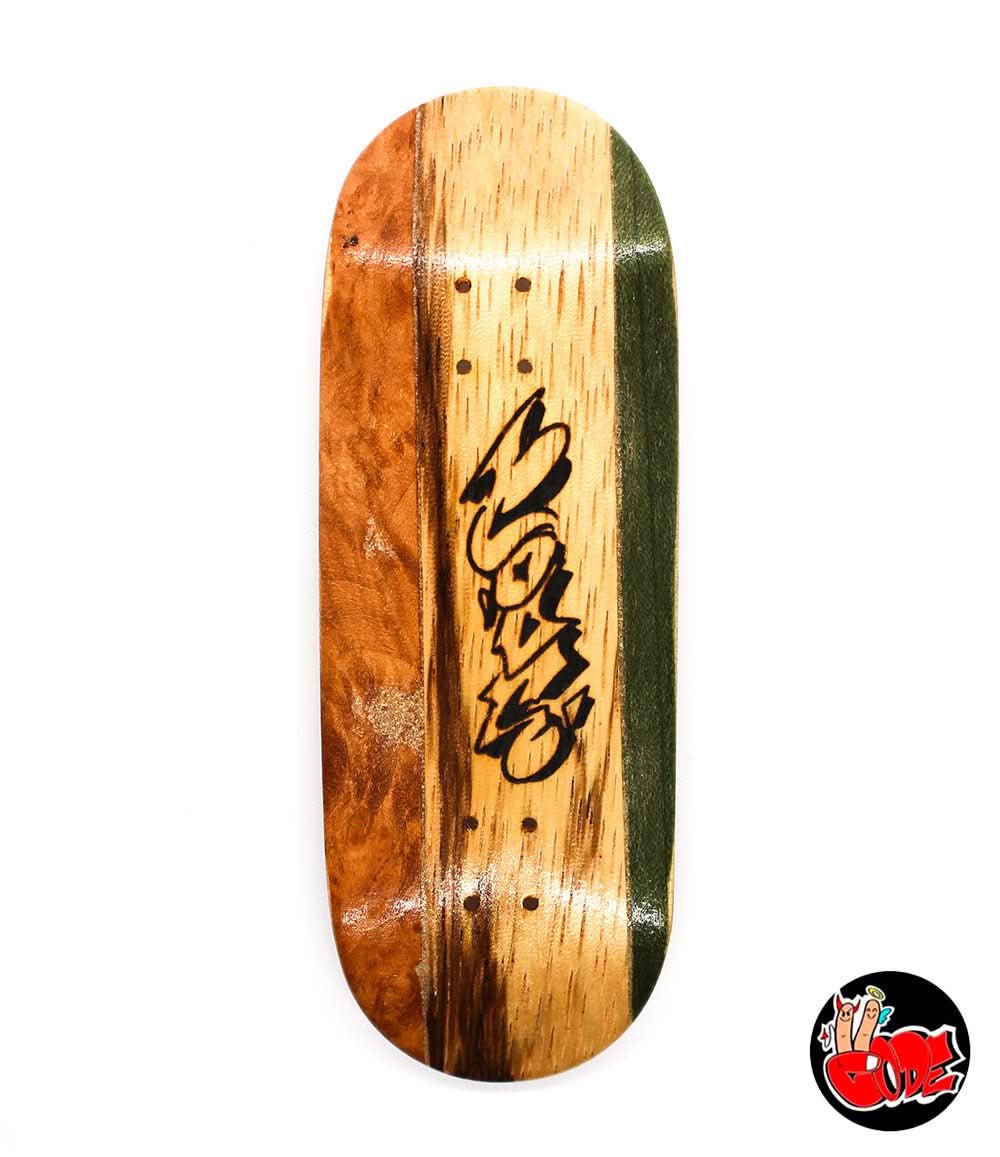 Code Fingerboard Deck Green Brown Split Ply 33.5mm — Caramel ...